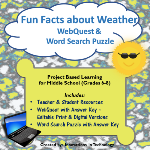 Fun Facts about Weather - WebQuest & Word Search Puzzle - Made By Teachers