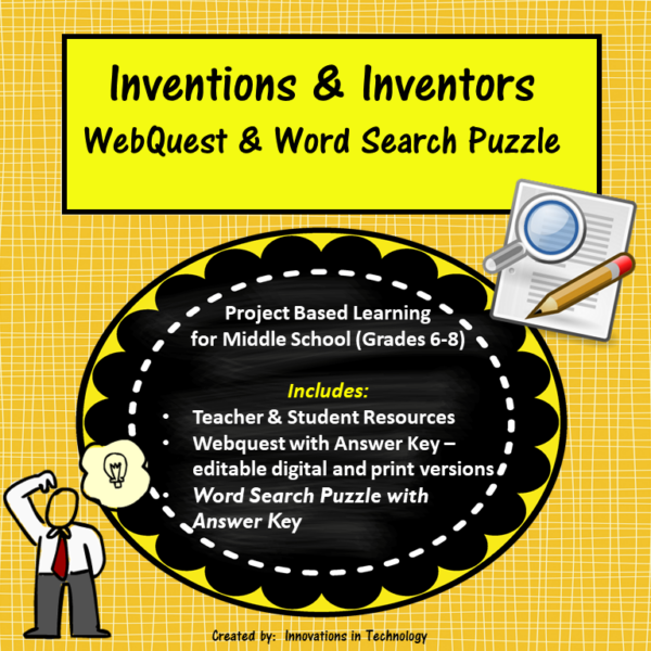 Inventors & Inventions - WebQuest & Word Search Puzzle - Made By Teachers