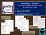 Math History and Fun Facts - WebQuest & Word Search Puzzle - Made By ...