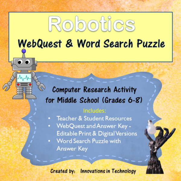 Learning about Robotics - WebQuest & Word Search Puzzle | Made By Teachers