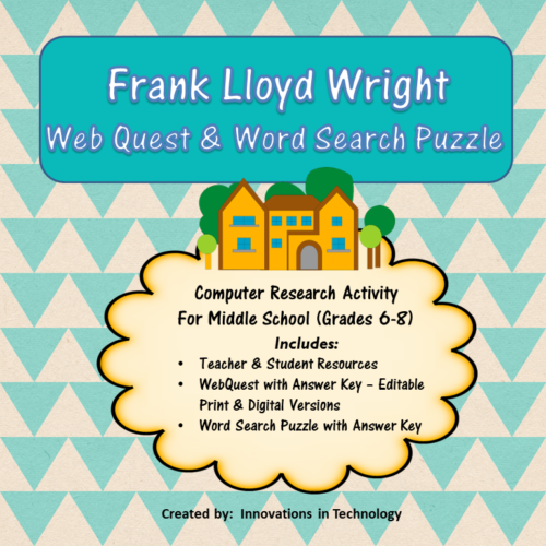 Learning about Frank Lloyd Wright - WebQuest & Word Search Puzzle ...