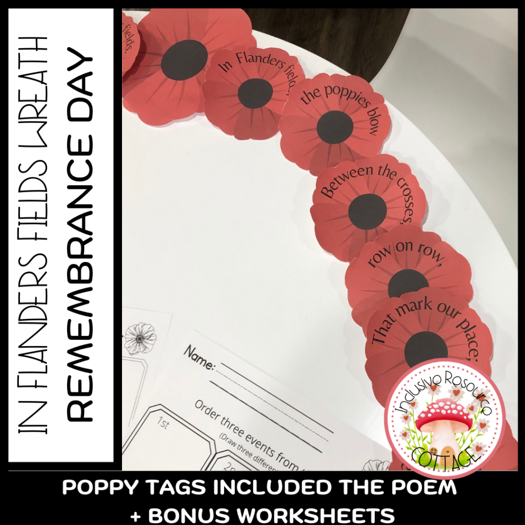 Remembrance Day I In Flanders Fields Poem Poppy Art/Wreath & Worksheets ...
