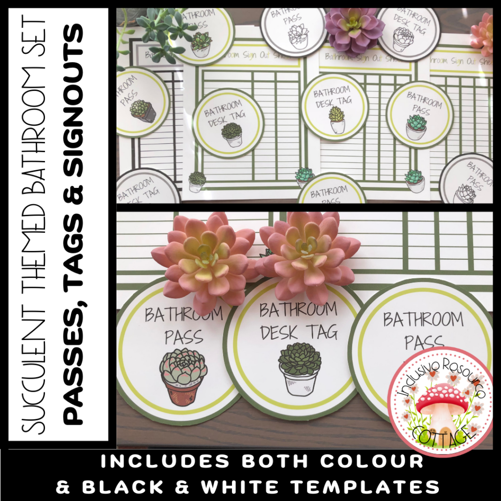 Bathroom Passes I Desk Tags I Sign Out Sheets - Classroom Management ...