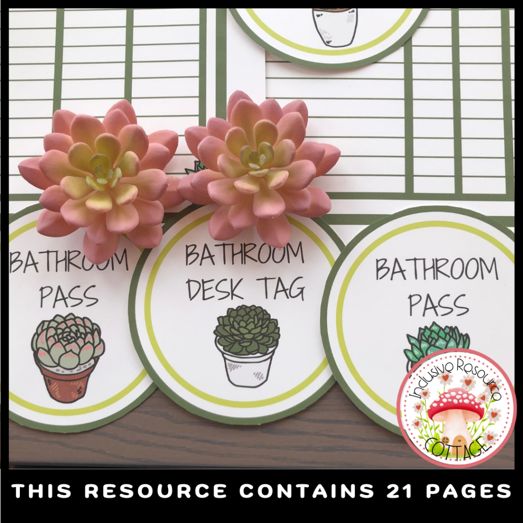 Bathroom Passes I Desk Tags I Sign Out Sheets - Classroom Management ...