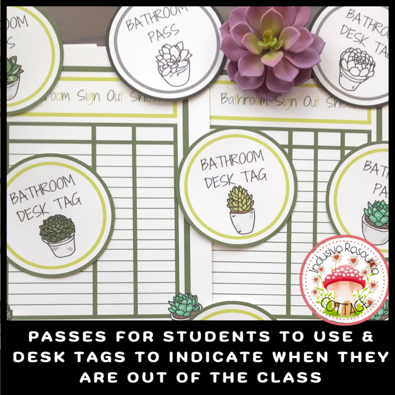 Bathroom Passes I Desk Tags I Sign Out Sheets - Classroom Management ...