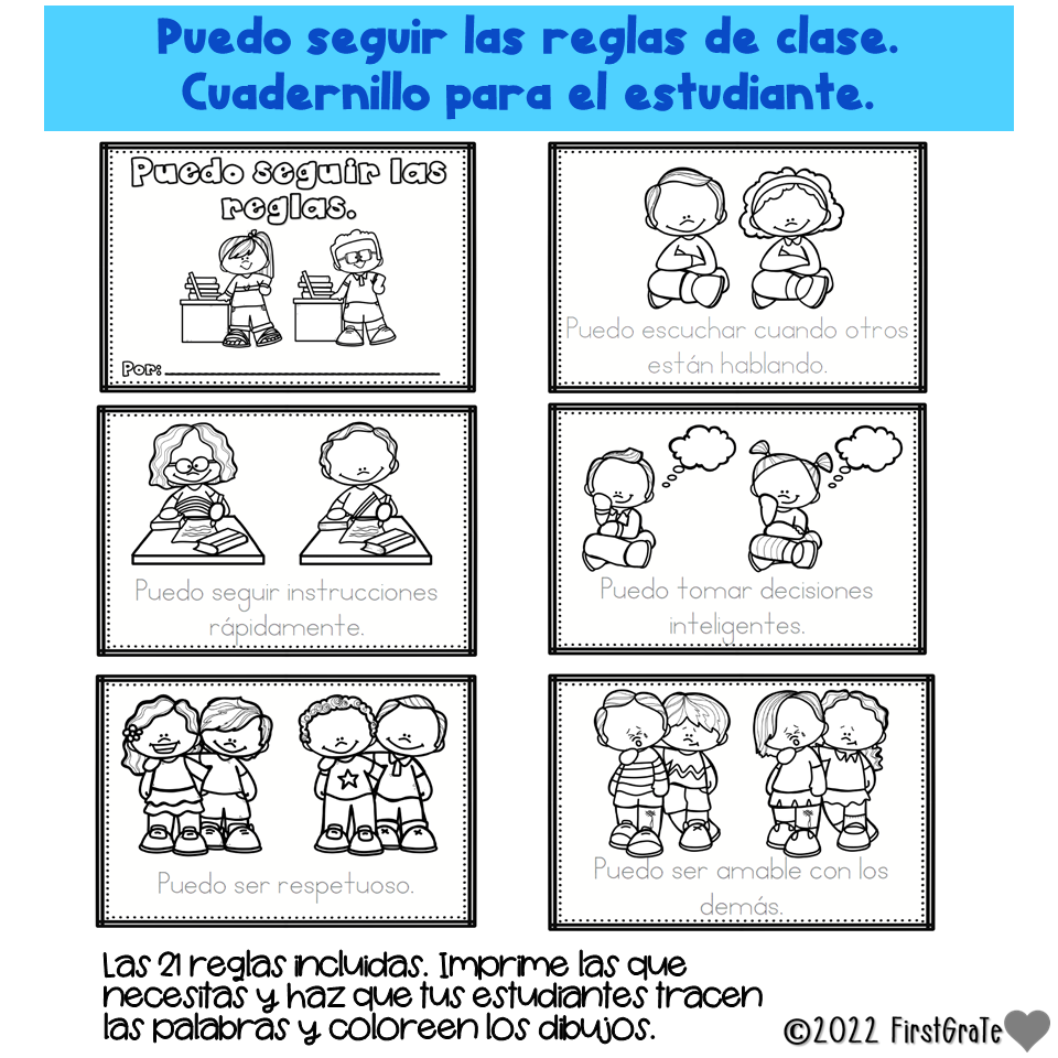 Reglas de Clase EDITABLES + Cuadernillo del estudiante y actividades ...