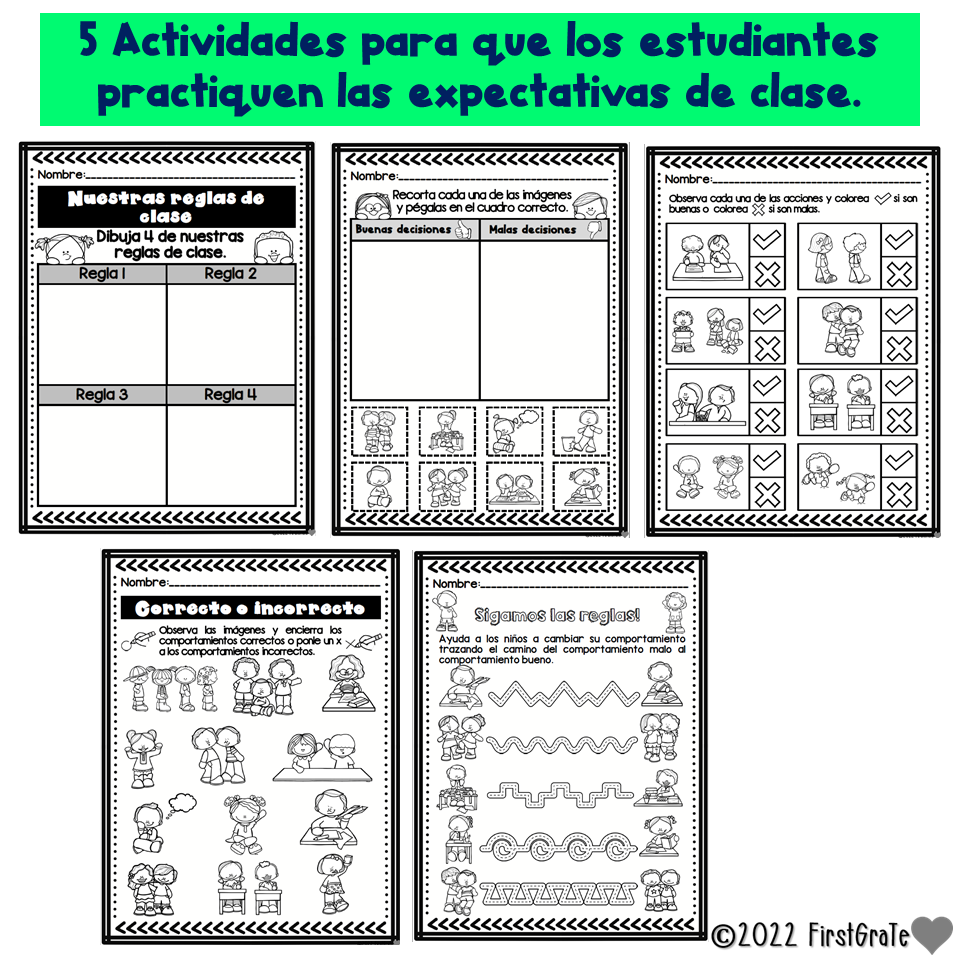 Reglas de Clase EDITABLES + Cuadernillo del estudiante y actividades ...