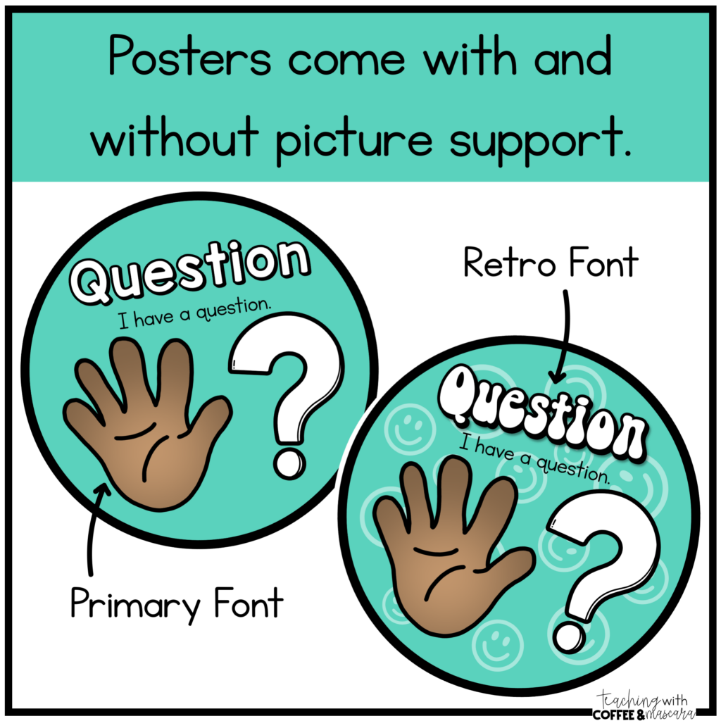 Hand Signal Posters for Classroom Management | Retro Bright | Made By ...