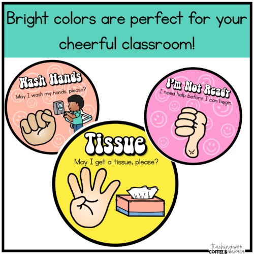 Hand Signal Posters for Classroom Management | Retro Bright | Made By ...