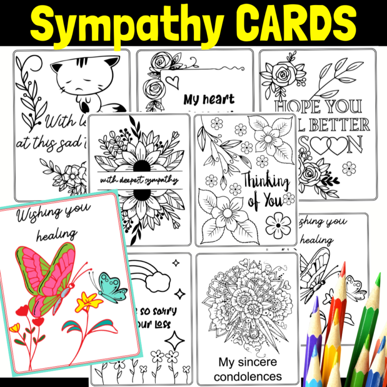 Coloring Sympathy Cards Make Your Own Cards at Home, for Grief, Loss ...
