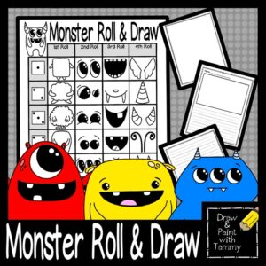 Monster Roll and Draw, Halloween Themed, Art Sub Plans - Made By Teachers