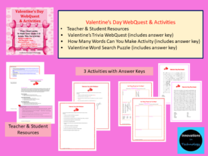 Valentine's Day WebQuest and Activities - Made By Teachers