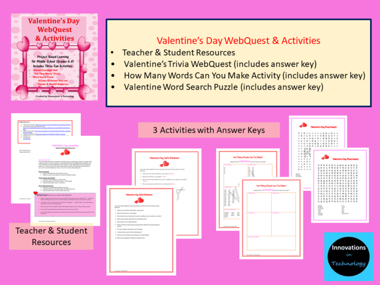 Valentine's Day WebQuest and Activities - Made By Teachers