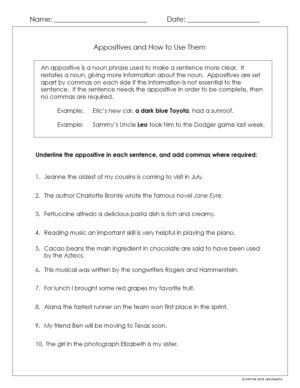 Appositives - Understanding & Writing with them - 2 worksheets - Grades ...