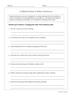Rearranging Sentences by Moving a Phrase or Verb - Grades 2-3-4 - Made ...