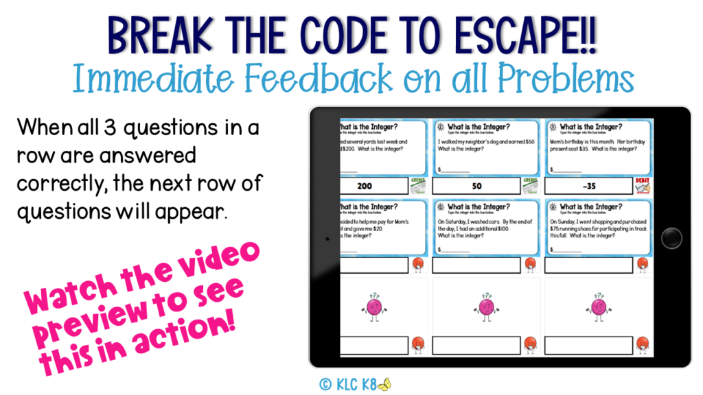 Identify Integers | Real Life Money Problems | Self-Checking Activity ...