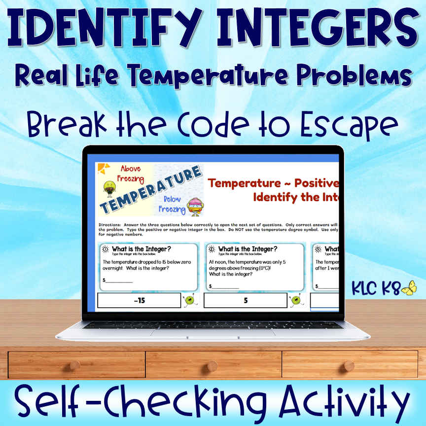 Identify Integers | Real Life Money Problems | Self-Checking Activity ...