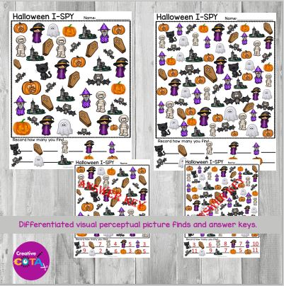 Halloween Theme Writing and Math Differentiated Activities and ...