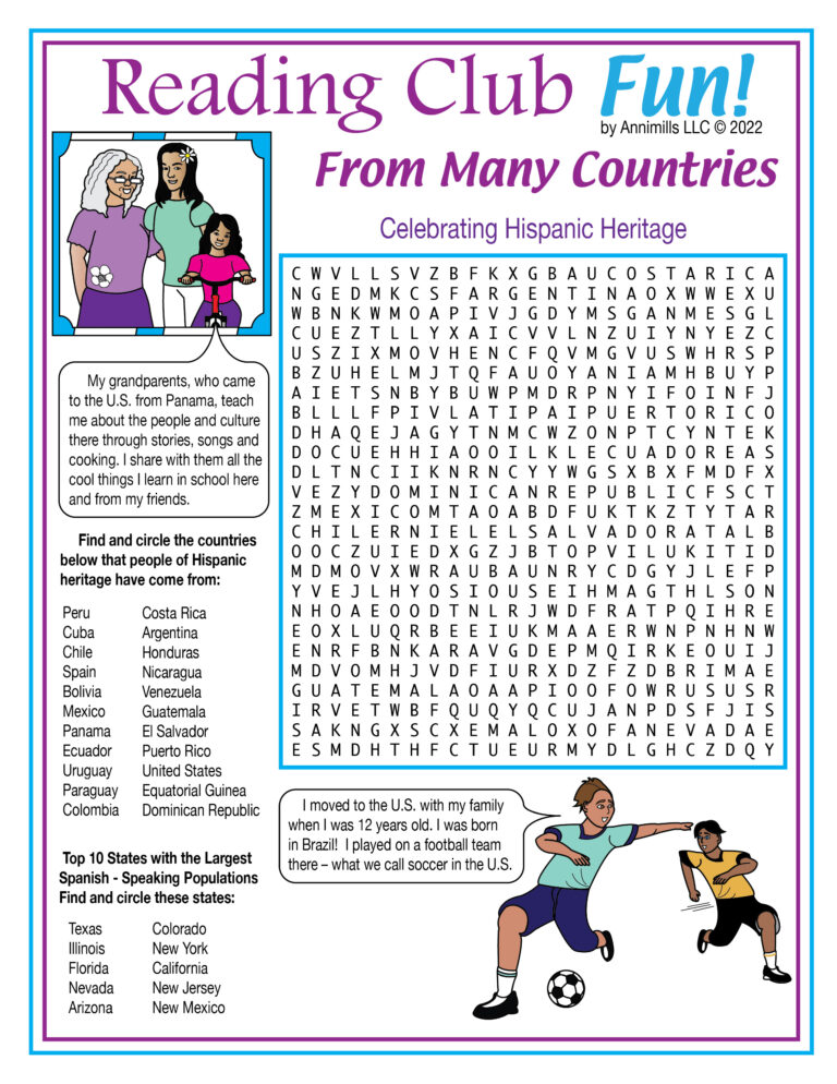 Hispanic Heritage Puzzle Set – Famous Hispanic-Americans, Spanish Words ...