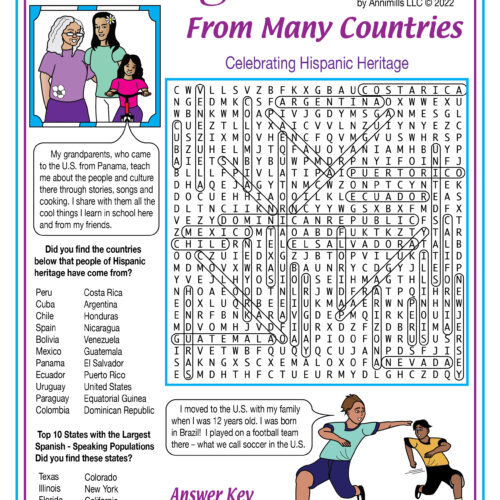 Hispanic Heritage Puzzle Set – Famous Hispanic-Americans, Spanish Words ...
