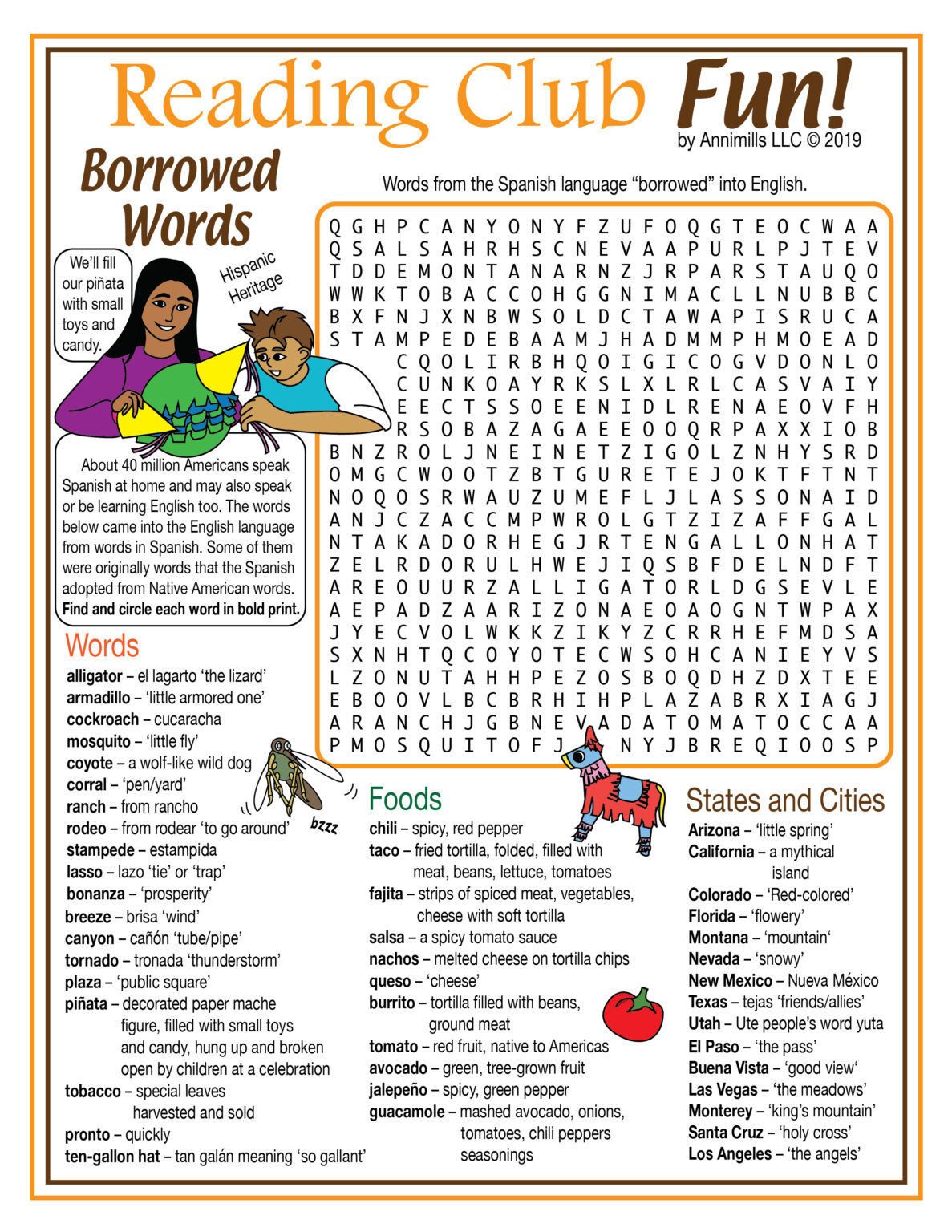 Hispanic Heritage Puzzle Set – Famous Hispanic-Americans, Spanish Words ...