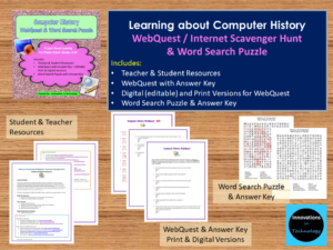 History of Computers - WebQuest and Word Search Puzzle - Made By Teachers