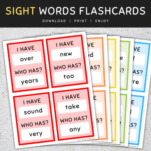 Fry Sight Words Flash Cards: I Have Who Has Sight Words Flashcards, 101 ...
