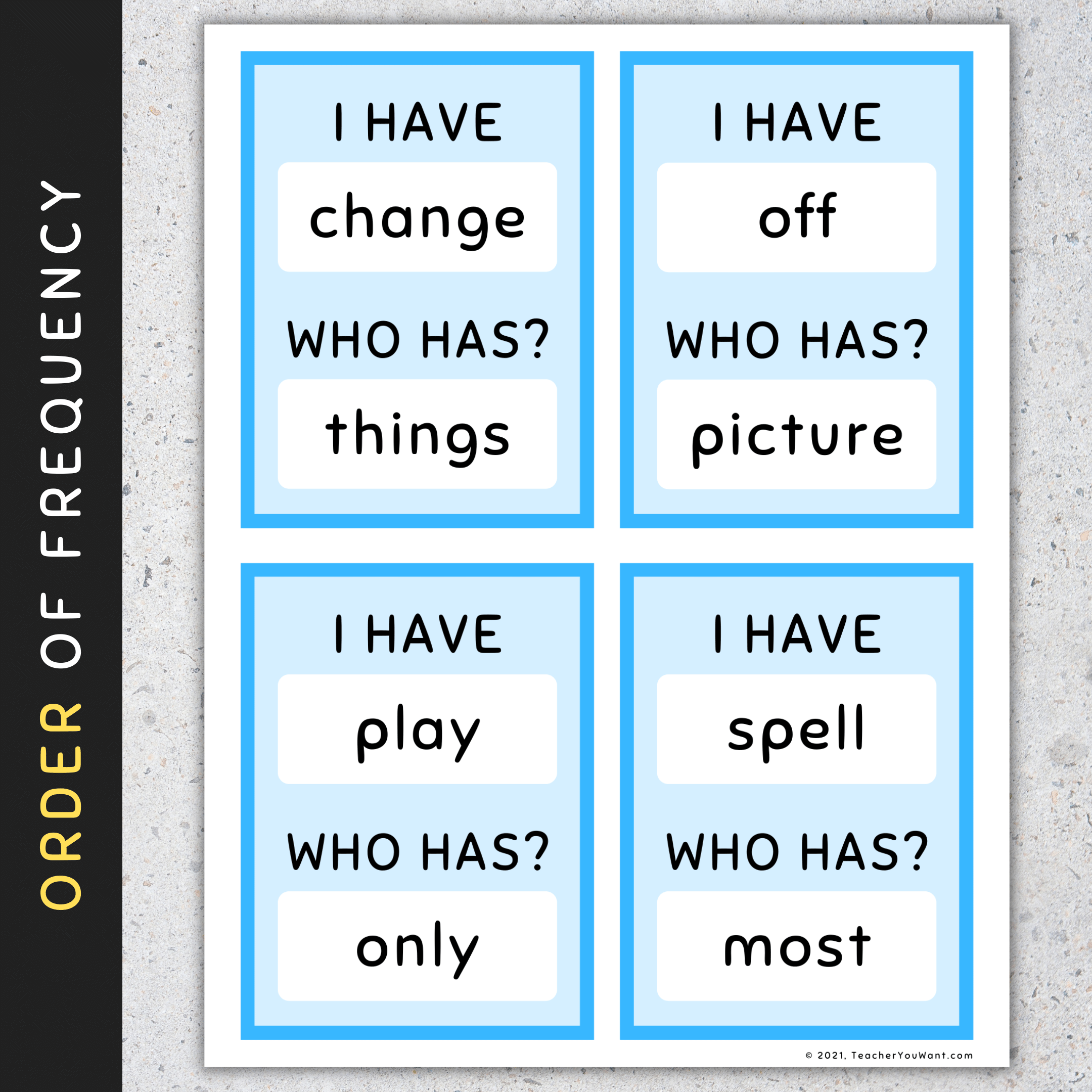 Fry Sight Words Flash Cards: I Have Who Has Sight Words Flashcards, 101 ...