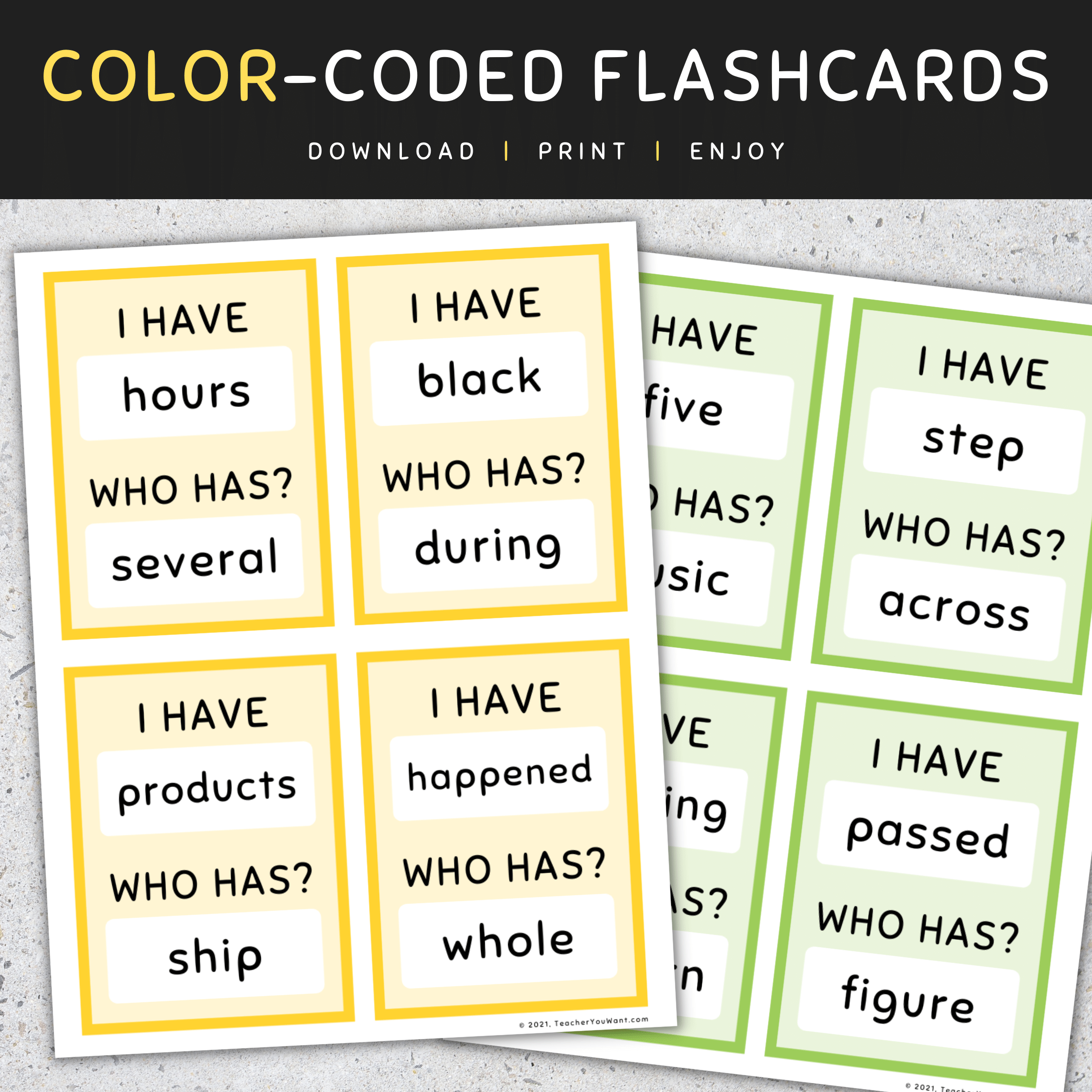Fry Sight Words Flash Cards: I Have Who Has Sight Words Flashcards, 301 ...