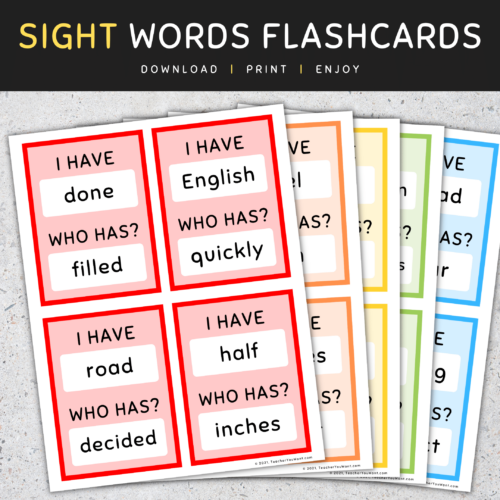 Fry Sight Word Flash Cards: 6th 100, Boho Rainbow Sight Words, [SET 3 ...