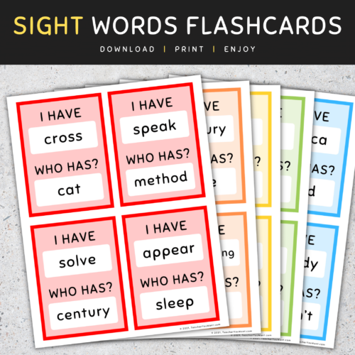 Fry Sight Words Flash Cards: Fry's Second 100 Sight Words, 101-200 ...