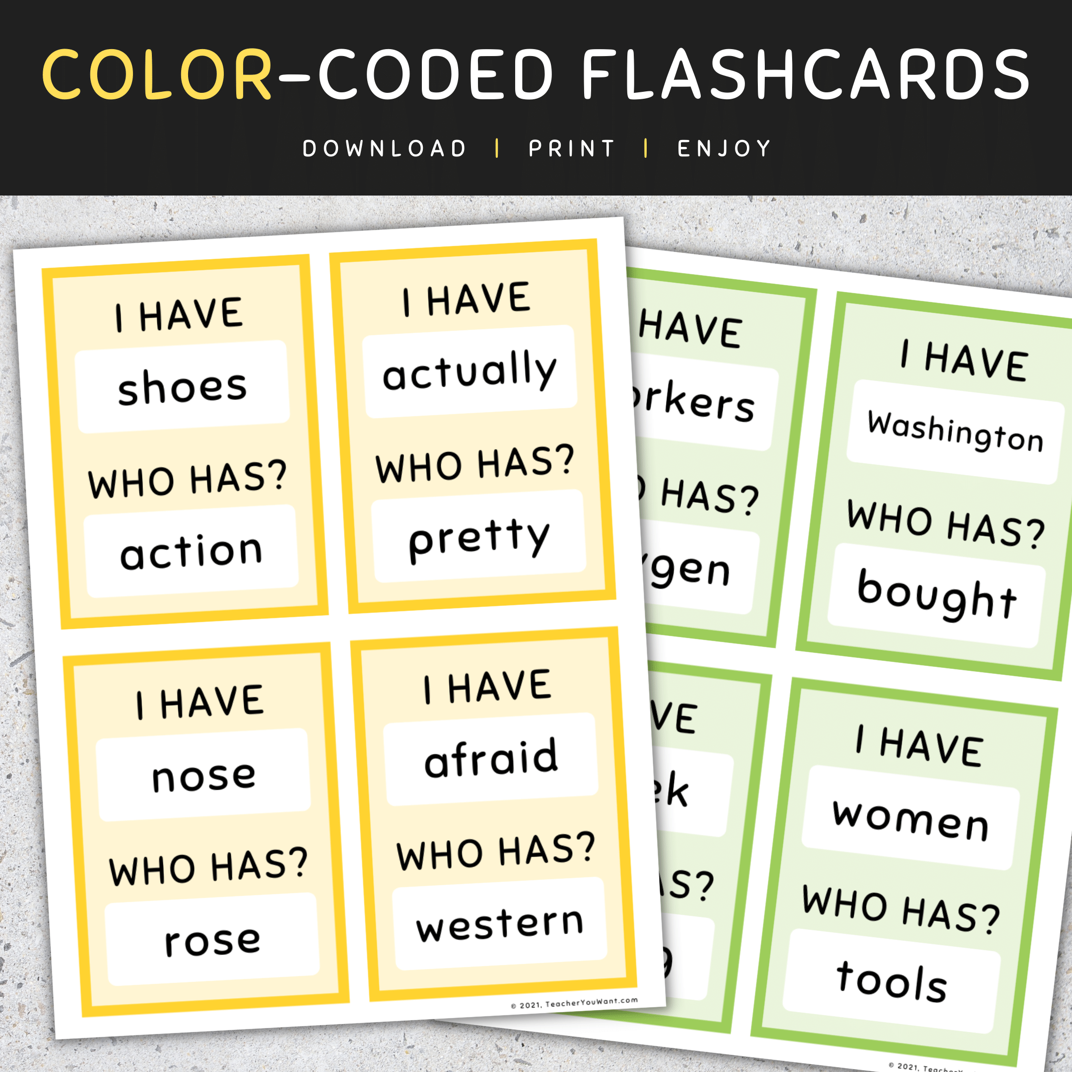 Fry Sight Words Flash Cards: I Have Who Has Sight Words Flashcards,901 ...