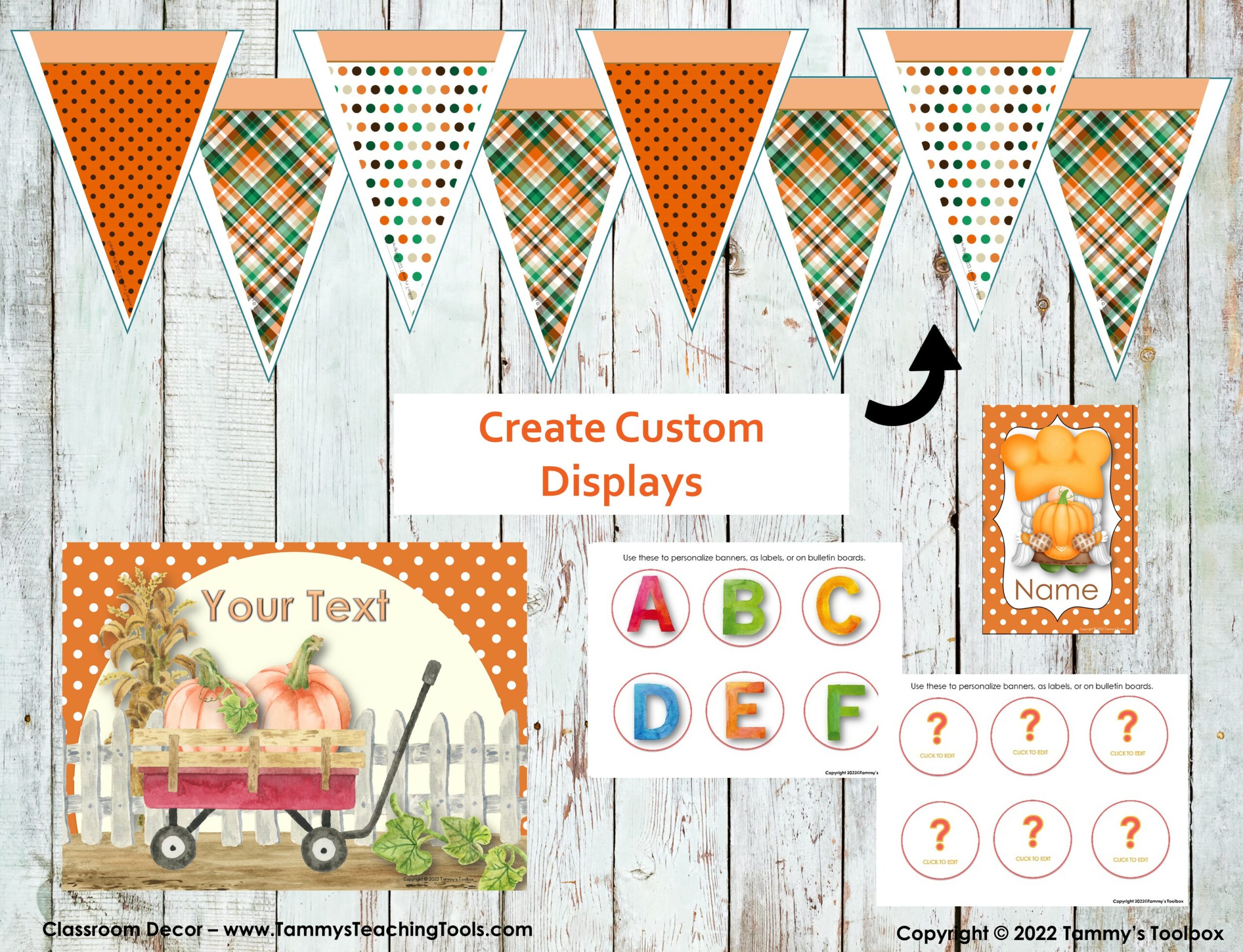 Pumpkin Fall Bulletin Board Kit with Craft Activities | Made By Teachers