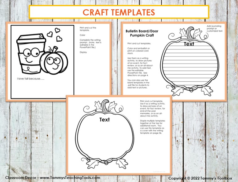 Pumpkin Fall Bulletin Board Kit with Craft Activities - Made By Teachers