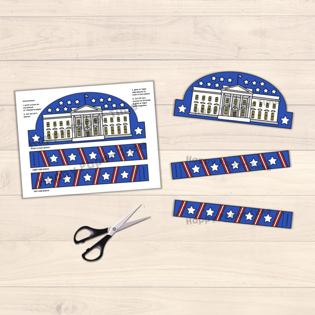 White House Paper Crown Printable President Craft Activity Template ...