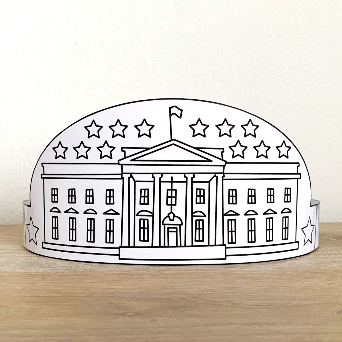 White House Paper Crown Printable Coloring Craft Activity Template ...