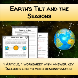 Article and worksheet - Earth's tilt and the seasons - Made By Teachers