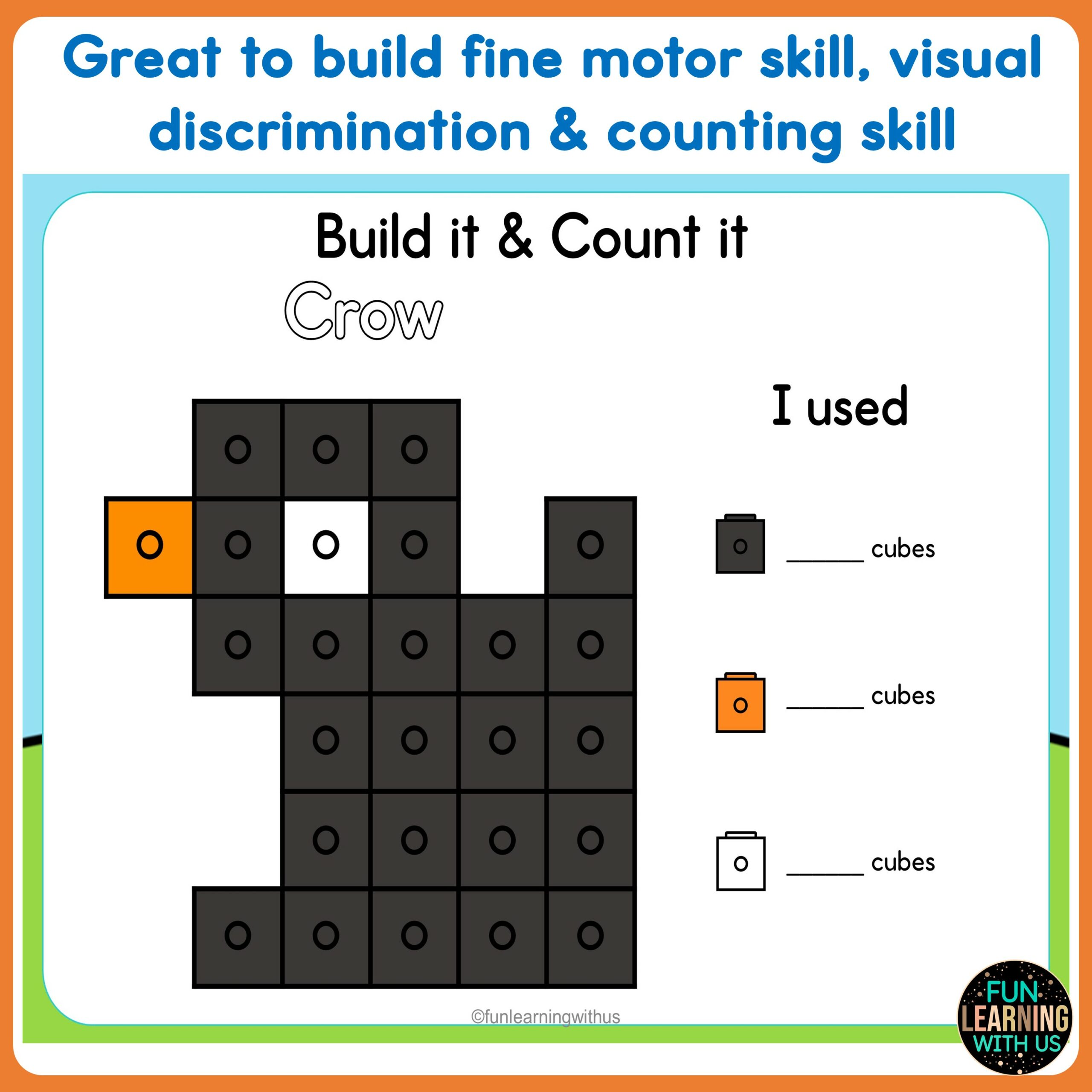 Fall Linking Cubes Mats | Autumn Fine motor Skill Center Mats | Made By ...