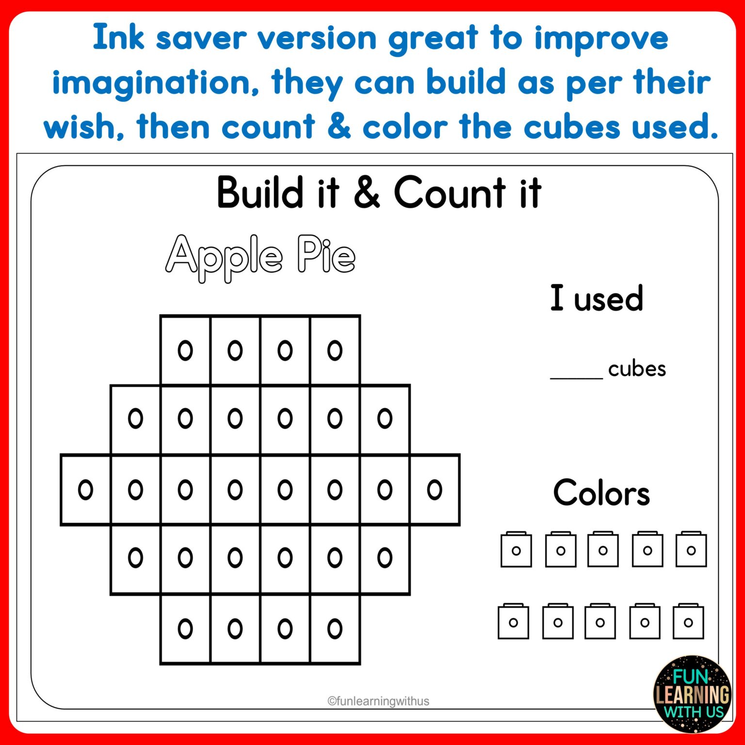 Apple Theme Linking Cubes Mats | Apple Orchid Fine motor Skill Mats ...