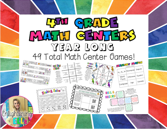 4th Grade Math Centers Year Long Bundle - Made By Teachers