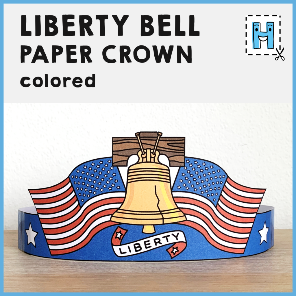 Liberty Bell Paper Crown Printable Headband Craft Activity Template liberty-bell-paper-crown-printable-headband-craft-activity-template