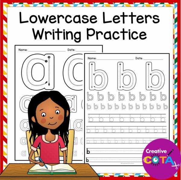 No Prep Handwriting Practice ABC Alphabet Lowercase Tracing Worksheets ...