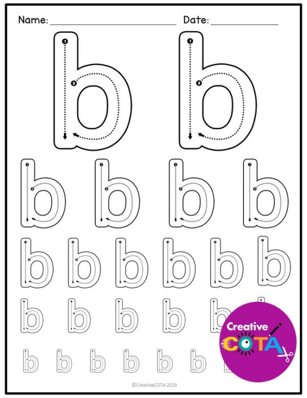 No Prep Handwriting Practice ABC Alphabet Lowercase Tracing Worksheets ...