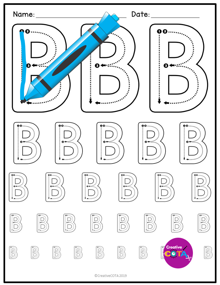 No Prep ABC Uppercase Letter Writing and Tracing Practice Pages | Made ...