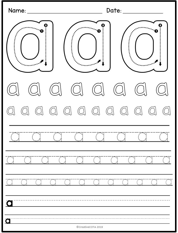 Freebie Lowercase Letter Formation Writing Practice Worksheets - Made ...