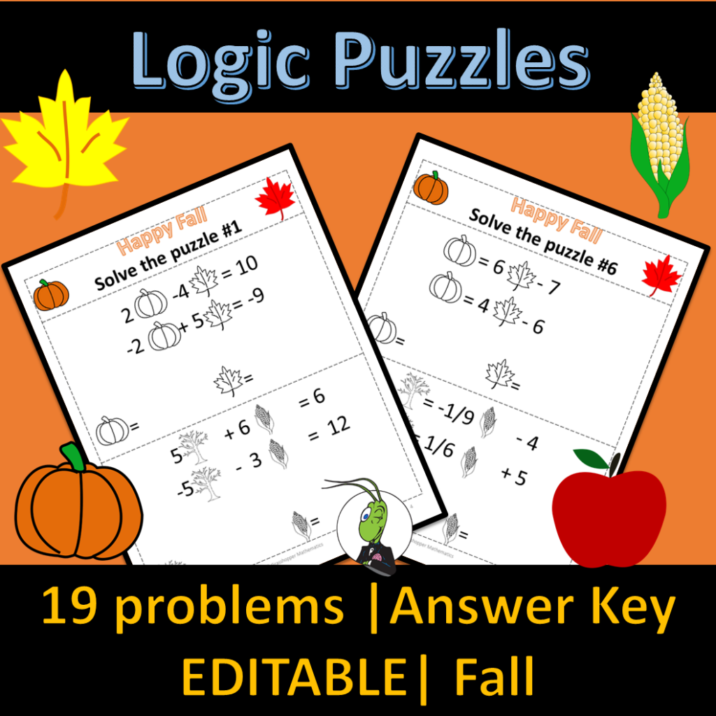 Fall Themed Systems of Equations Logic Puzzles | Made By Teachers