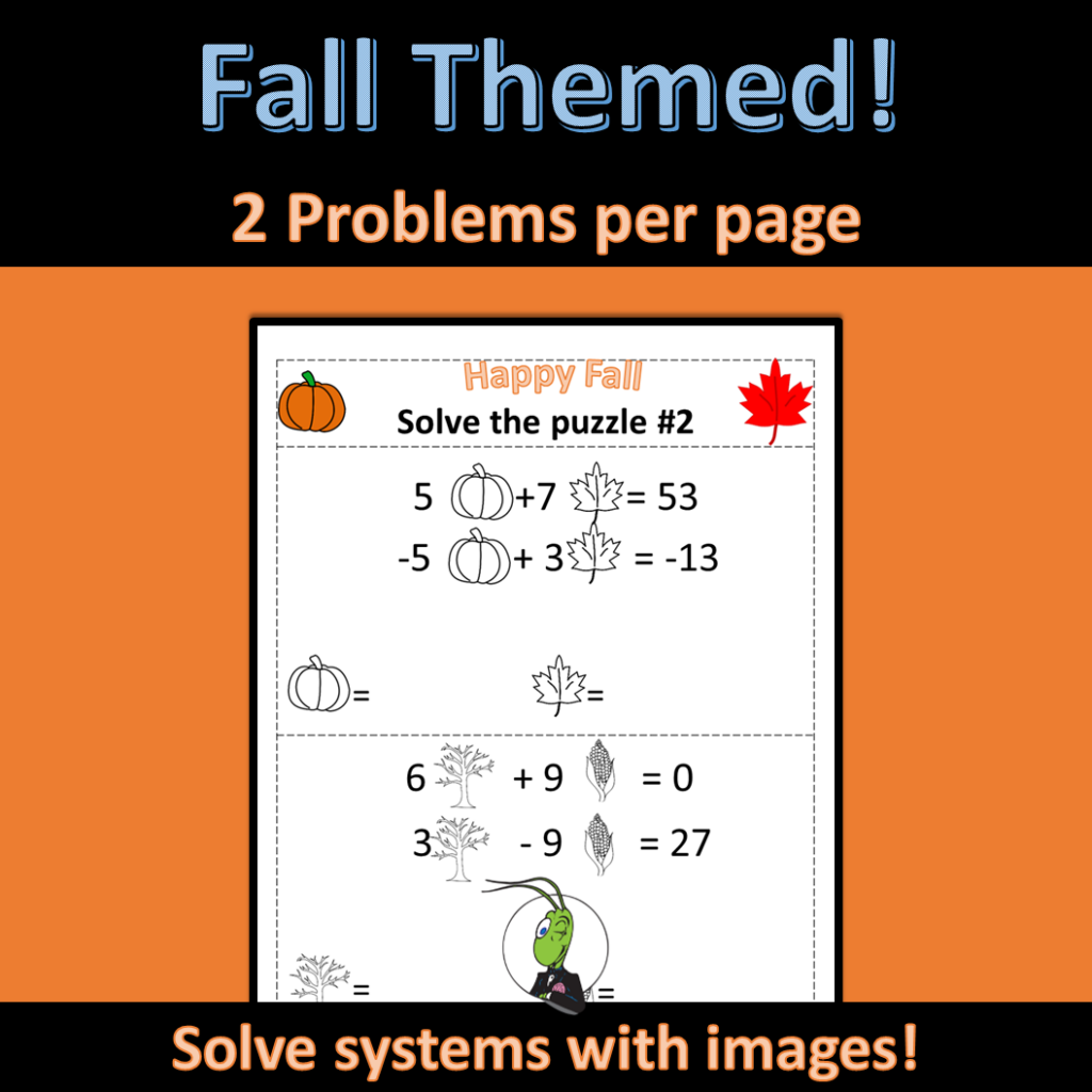 Fall Themed Systems of Equations Logic Puzzles - Made By Teachers