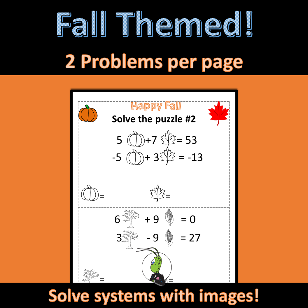 Fall Themed Systems of Equations Logic Puzzles | Made By Teachers