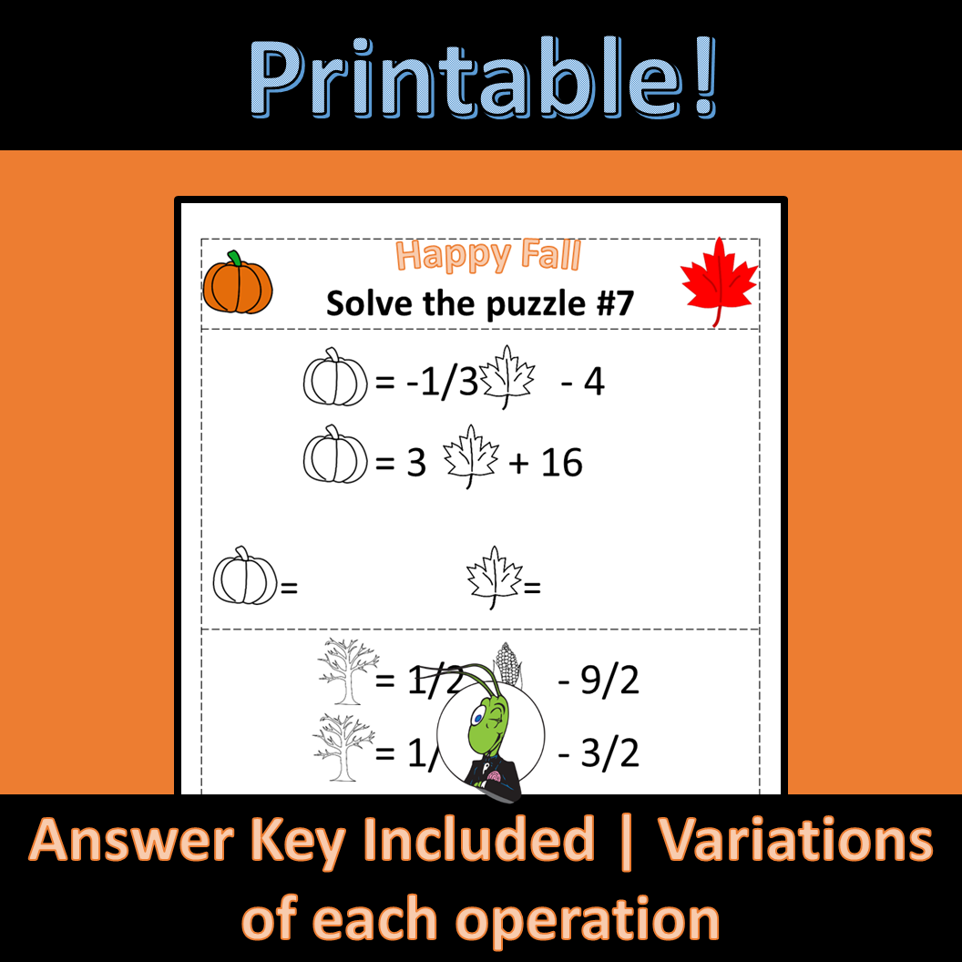 Fall Themed Systems of Equations Logic Puzzles | Made By Teachers