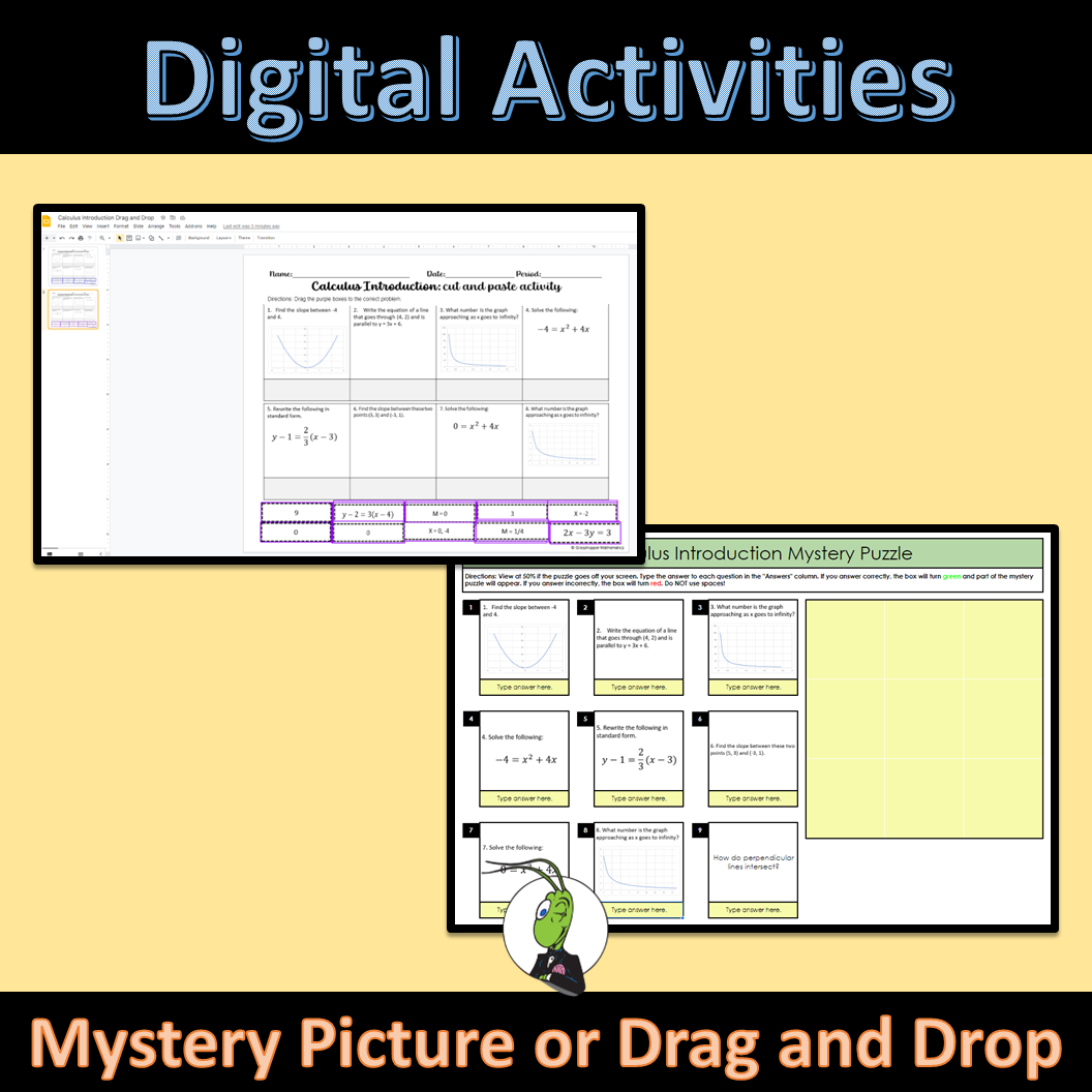 Introduction to Calculus Cut and Paste Activity | Mystery Picture ...